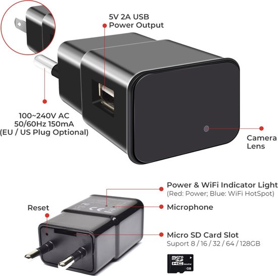 Spy Camera - Verborgen - Spionage - Geheime - Spion - Beveiliging - Wifi Met App -... | bol