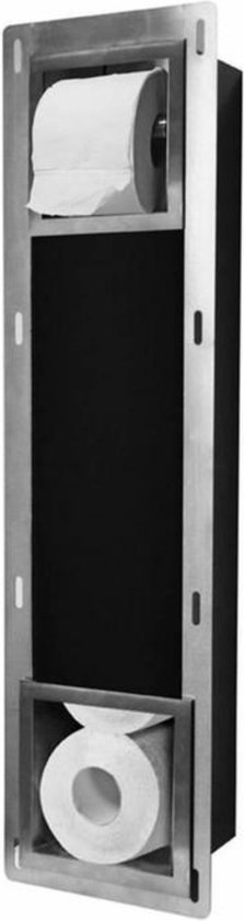 BaderiQ - Wc rolhouder en Reserve Rolhouder Inbouw - RVS - Glans chroom ...
