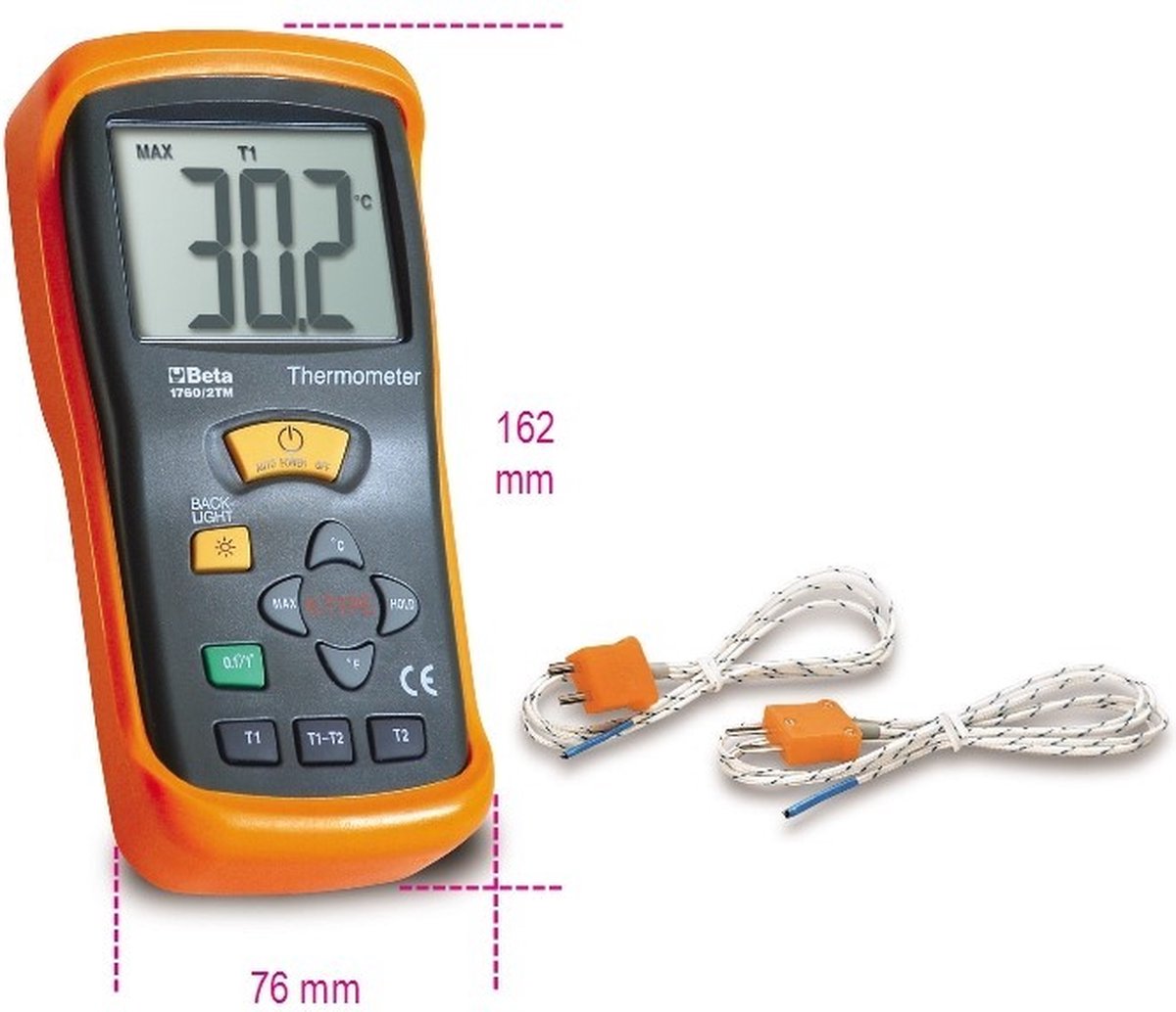 Beta 1760/2TM - Thermometer Met Thermokoppel Type K - Thermometer ...