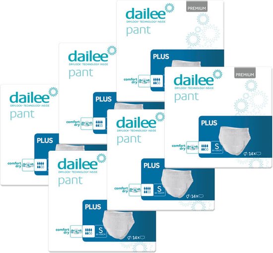 Dailee Pants Premium Plus Small - 6 pakken van 14 stuks - incontinentie ...