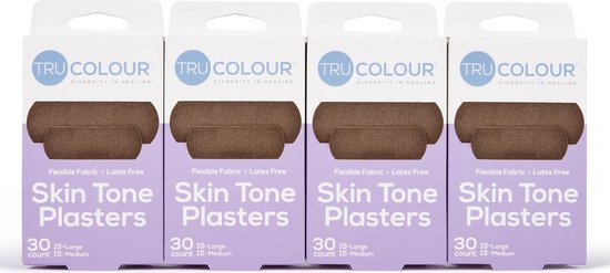 Tru-Colour huidskleur pleisters voordeelverpakking - donkerbruine ...