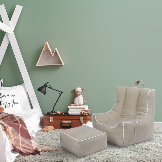 kinderen Zitzak Stoel met Voetenbank Ergonomisch Ontworpen ...