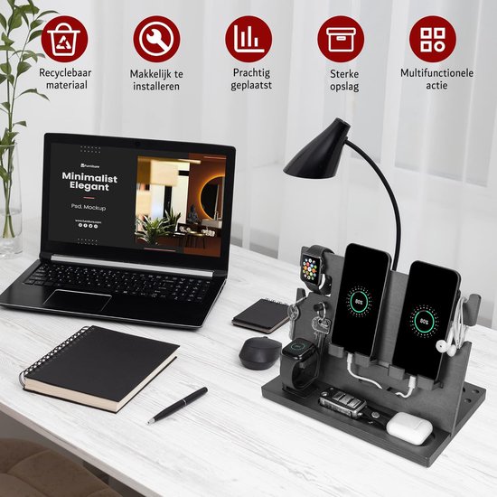 docking station - Voor Nachtkastje - Hout - Voor Mannen - Organizer | bol