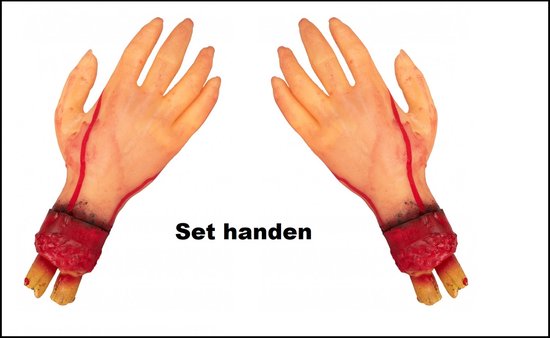 2x Afgerukte hand - Horror set 2 handen - Halloween horror thema feest ...