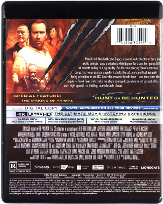 Primal [Blu-Ray 4K]+[Blu-Ray], Jeremy Nazario | Dvd's | bol