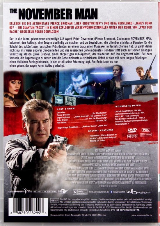Action DVD Collection The November Man DVD (Region 2) - Spy Action ...