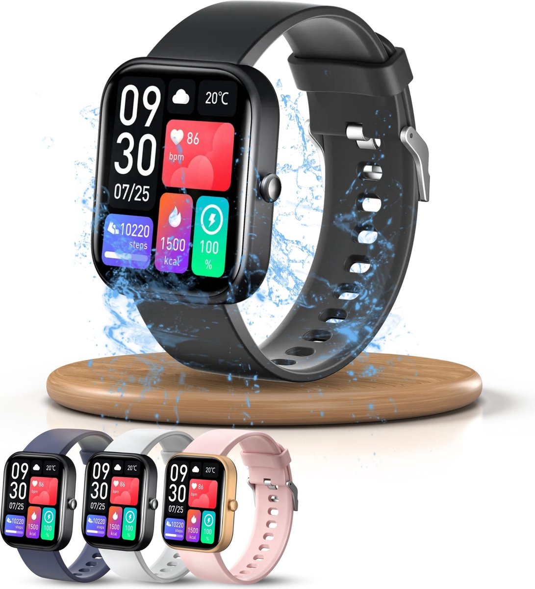 Homezie Smartwatch Android & iOS | GPS | Waterdicht | Stappenteller ...