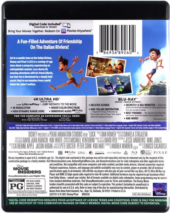 Luca [Blu-Ray 4K]+[Blu-Ray], Jack Dylan Grazer | Dvd's | bol.com