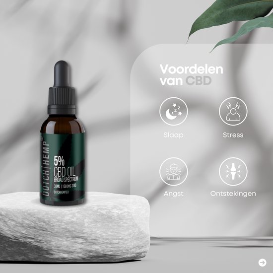 Dutch Hemp CBD-olie 5% - 30ml - broad spectrum | bol