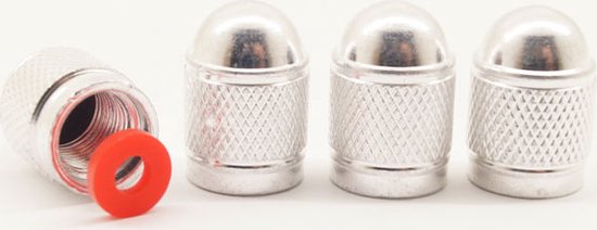 Schrader (auto) ventiel - Zilver aluminium bolvormig met afdichting | bol