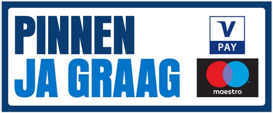 Pinnen Ja Graag VPay & Maestro Sticker - Set van 3 Stickers - 12 x 5 cm ...