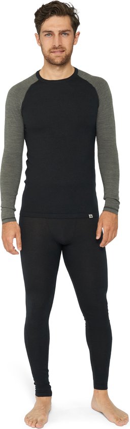 DANISH ENDURANCE Thermo Ondergoed set voor Heren - van Merino Wol - Ademend - Zwart/... | bol