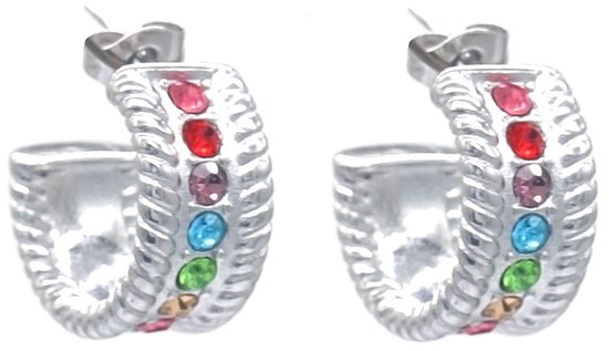 Oorbellen met Kralen - Oorringen - RVS - 1,5 cm - Zilverkleurig | bol.com