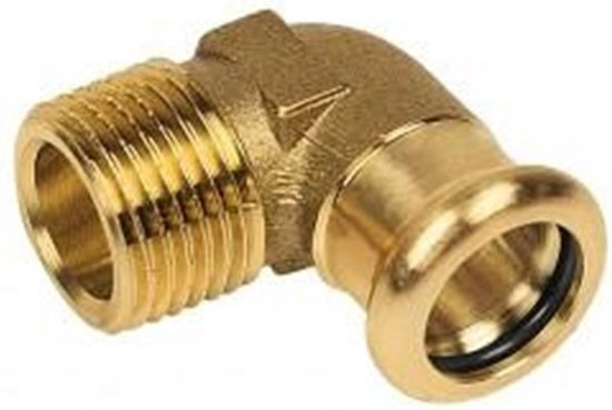 Bonfix Pressfitting roodkoper WATER Kniekoppeling 90 2 x 54 - conische buitendraad x... | bol