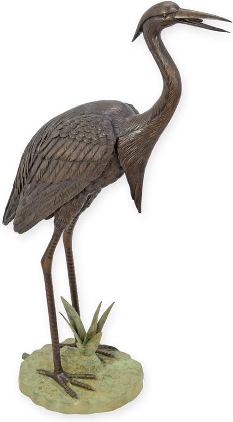 Brons beeld - reiger fontijn - sculptuur - 101 cm hoog | bol