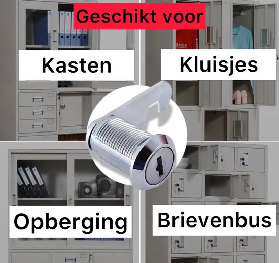 Locker slot - Kantelslot - 25mm - Unieke sleutels | bol