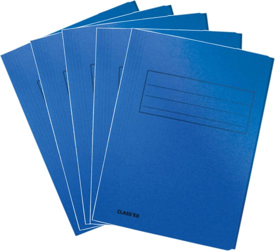 5x dossiermappen 24 x 35 cm blauw | bol