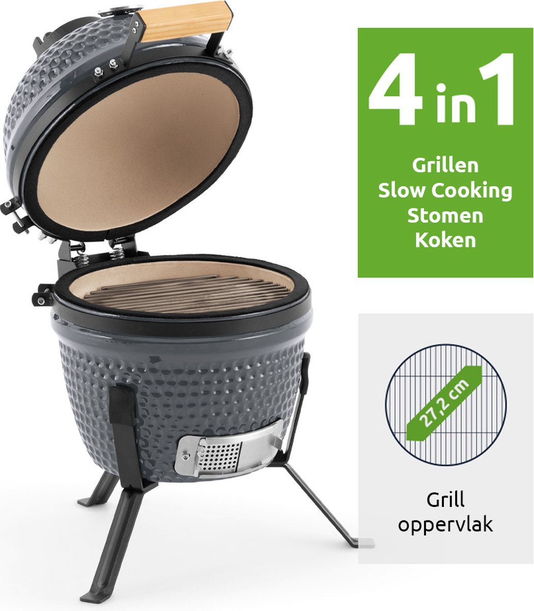 Landmann Kamado BBQ - Houtskool barbecue - 27 cm - Grijs | bol.com