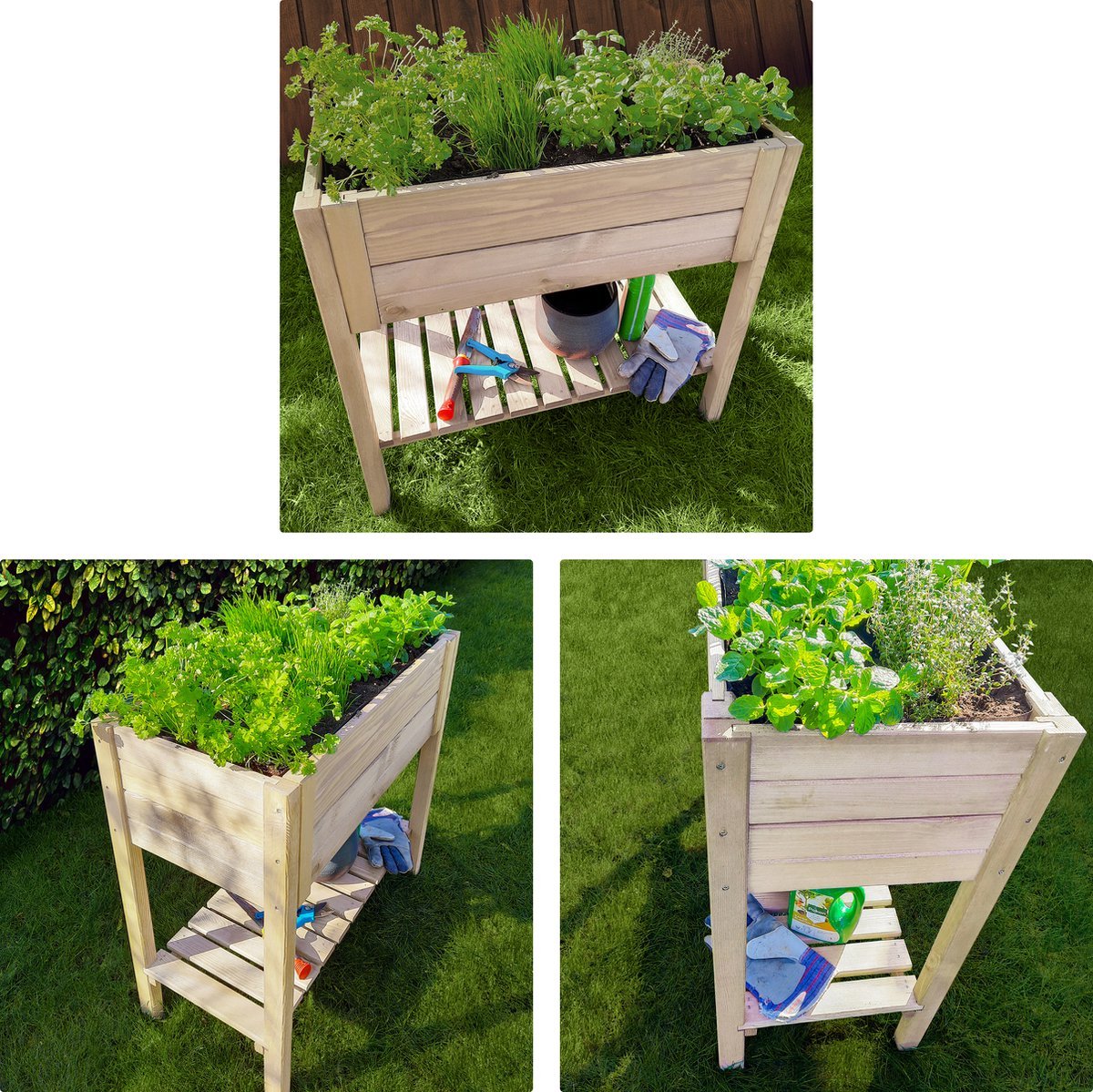 Table de culture Luxe sur pieds - 80x40x80cm - Bac potager IMPRÉGNÉ ...