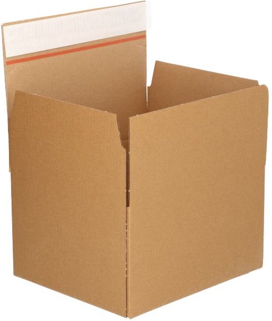 10x Verzenddoos 220 x 190 x 120 mm met plak- en tearstrip - B- golf (± ...