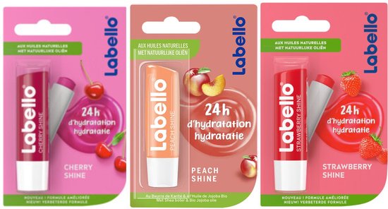 Labello Lippenbalsem Set van 1x Cherry - 1x Watermeloen - 1x Mango - 1x ...