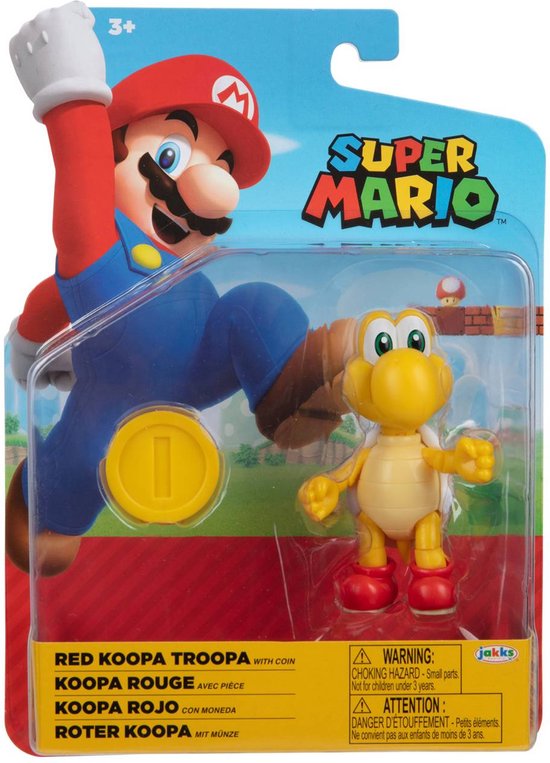 Super Mario actiefiguur - Red Koopa Troopa inclusief munt | bol
