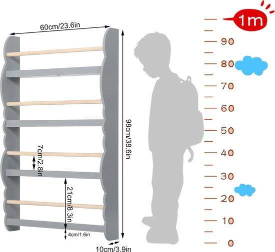 Kamyra® Boekenkast voor Kinderen - Kindvriendelijk - Boekenrek Kind, 3 ...