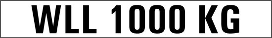 WLL 1000 kg sticker 1000 x 140 mm | bol