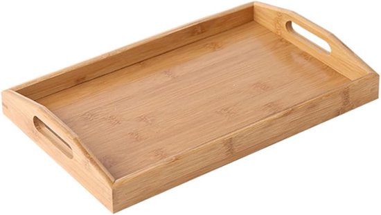 Moderne bamboe dienbladen met handvat, houten dienblad, keukenblad ...