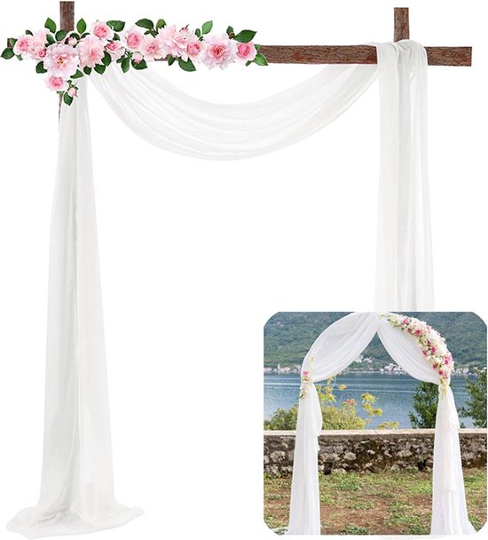 Gordijnkast Witte Tule Fotoachtergrond Bruiloft Gordijn Decoratie Witte ...