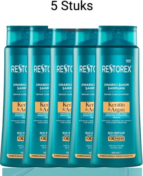 Restorex - Keratine & Argan shampoo voordeelpak ( 5 Stuks ) 2500ml | bol