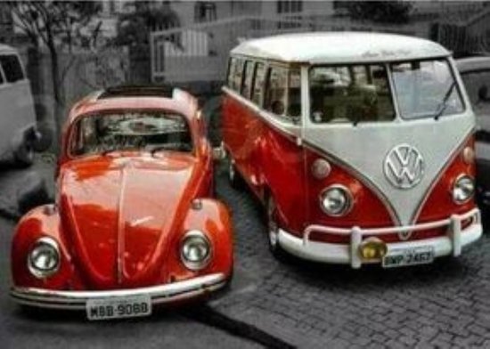 Diamond painting – rode kever + rode vw bus – 50x40 cm – vierkante ...