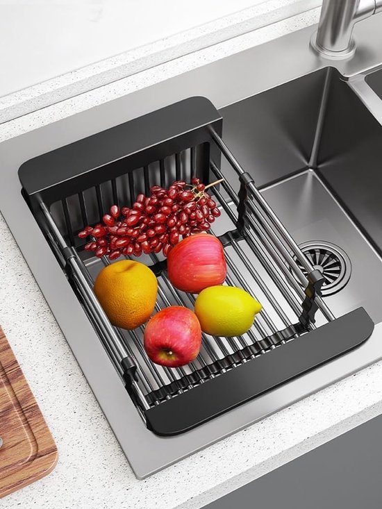 Afdruiprek, intrekbaar (26 cm - 46,5 cm), afdruiprek van roestvrij ...