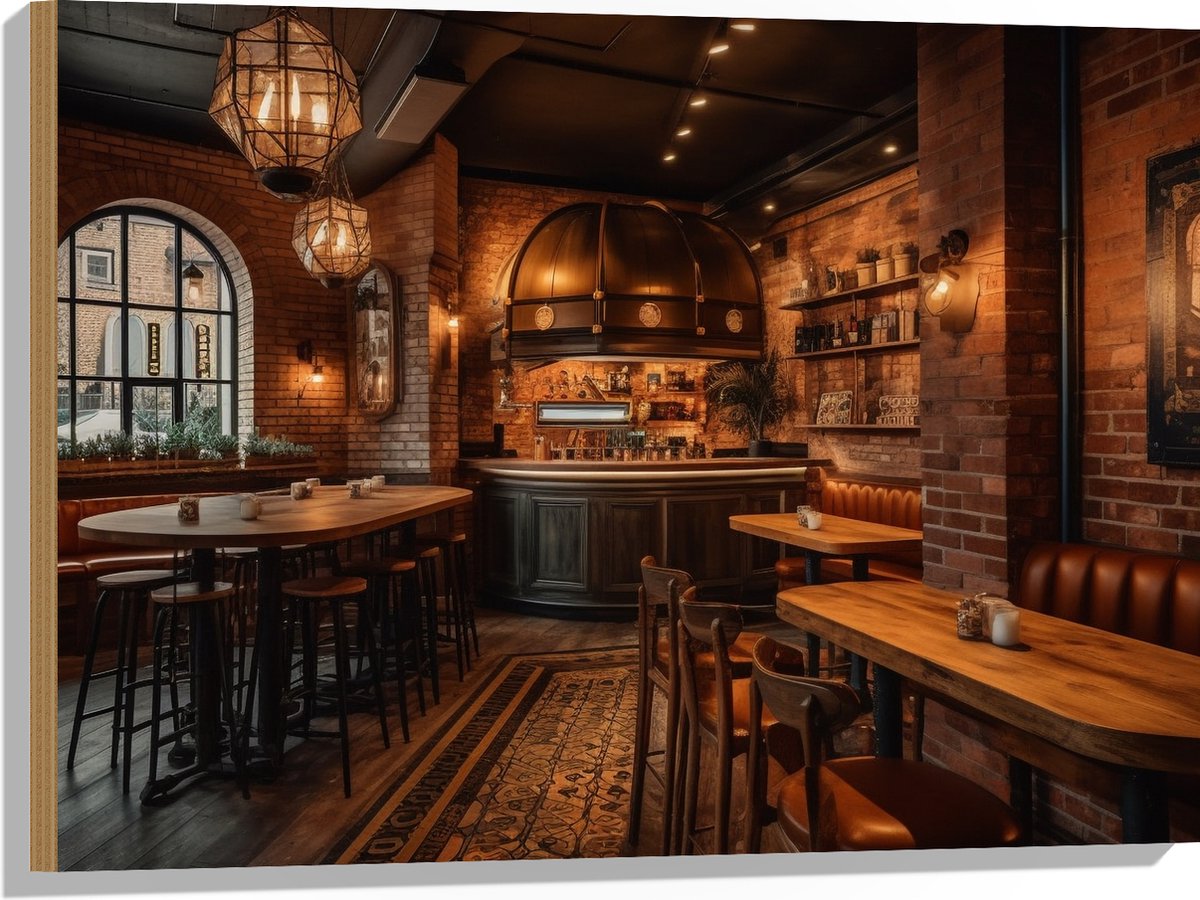 Hout - Bar - Modern - Hout - Knus - Tafels - Stoelen - 80x60 cm - 9 mm ...