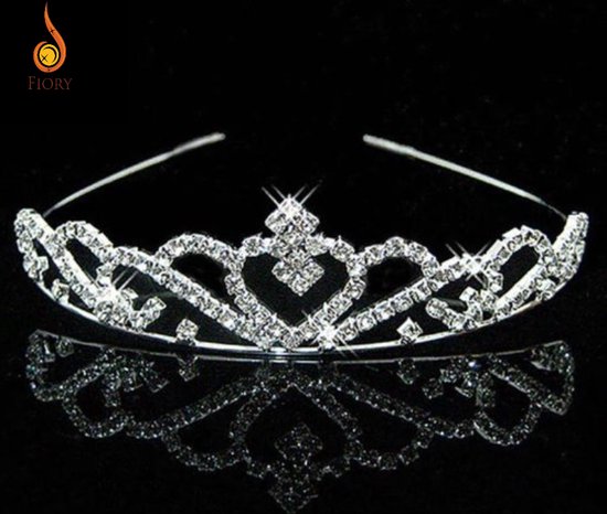 Fiory Tiara B10 hart| Tiara met strass steentjes| Kroontje bling bling ...