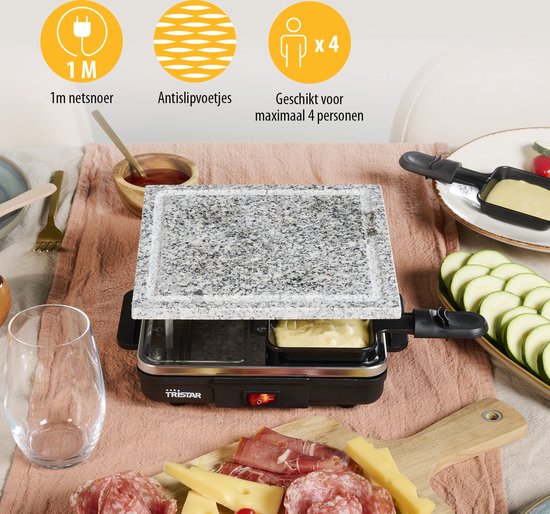 Tristar Steengrill RA-2745 - Steengrill Raclette - Racletteet voor 4 ...