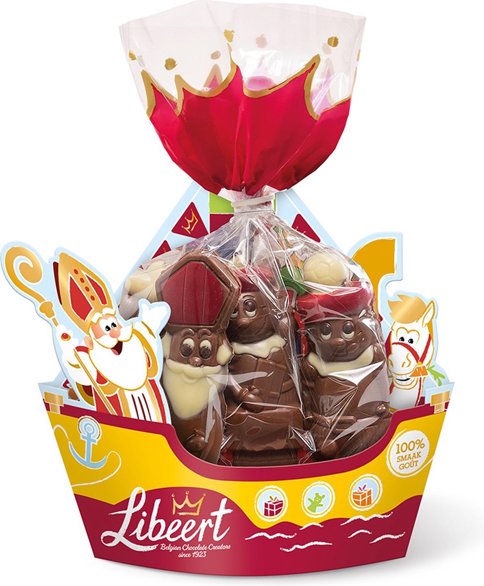Libeert Boot van de Sint melkchocolade sintfiguren - 120g x 3 | bol