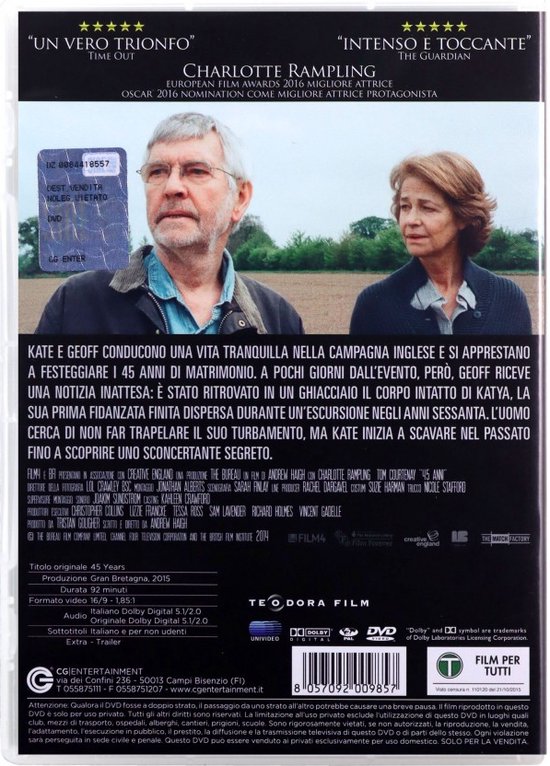 45 Years [DVD] (Dvd), Geraldine James | Dvd's | bol