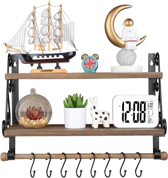 Wandplank Zwevende Planken Wandmontage Hangplanken, Hout Wandrek ...