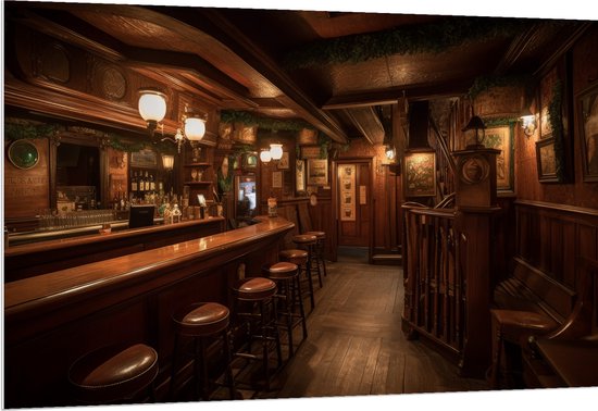 PVC Schuimplaat - Bar - Kroegje - Hout - 150x100 cm Foto op PVC Schuimplaat (Met... | bol.com