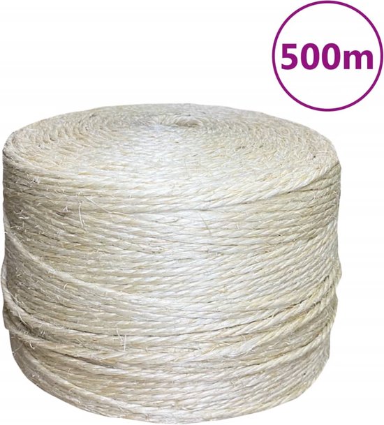 vidaXL - Touw - 4 - mm - 500 - m - 100% - sisal | bol