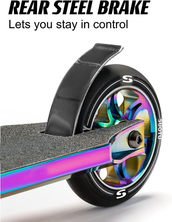 Suotu Stuntstep - Rainbow Kinderstep - ABEC-9 - 8+ Jaar | bol