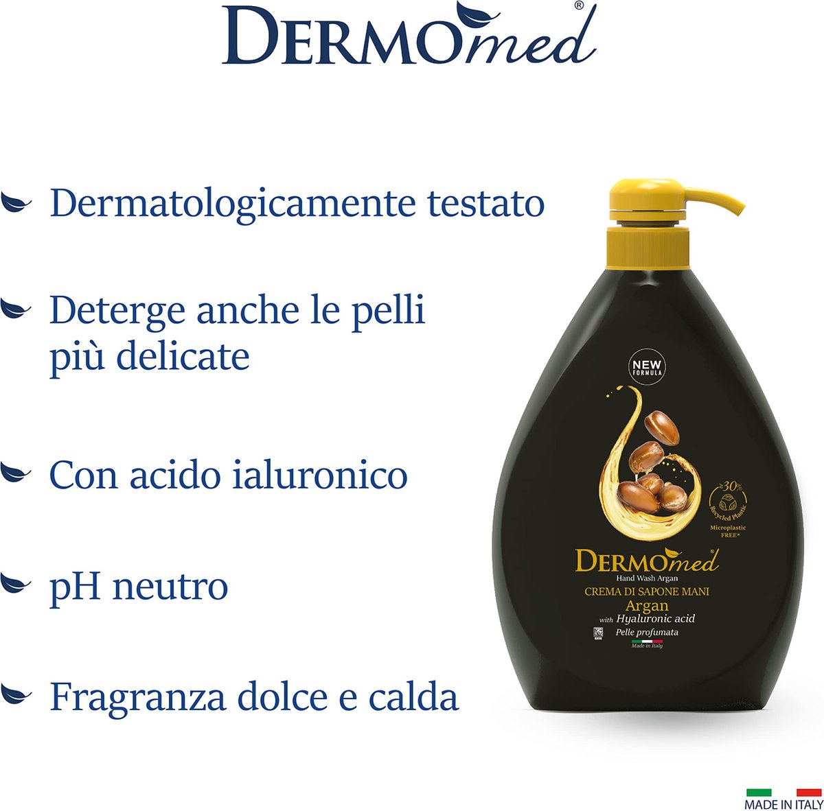 Dermomed Handsoap vloeibaar argan olie pompje 1000ml x 12 ...