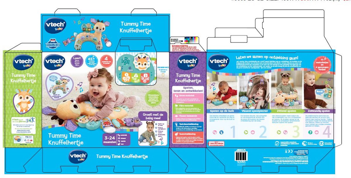 VTech Baby Dierenvriendjes Tummy Time Knuffelhertje - Interactief en ...