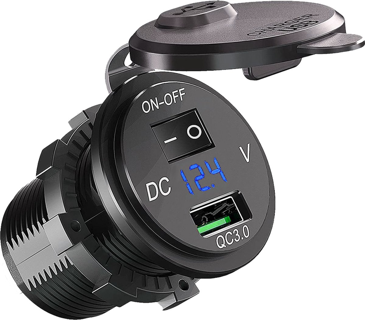 Orbit Electronic® Universele Dual USB QC3.0 stopcontact met Voltmeter ...