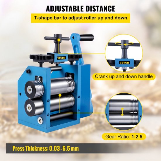 Handmatige Combinatie Walsmachine 3"/76 mm Juwelier Koudwalsen van ...