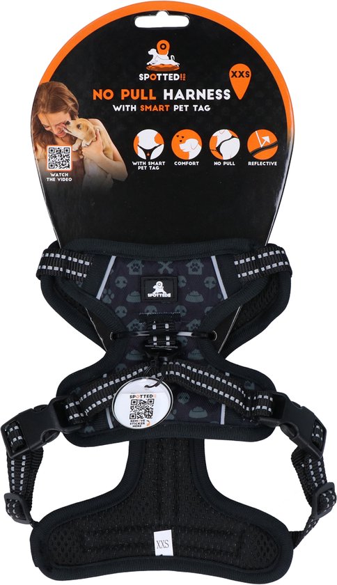 Spotted! PRO Harnas No-Pull – Hondentuigje met QR-penning – Hondenharnas anti trek –... | bol
