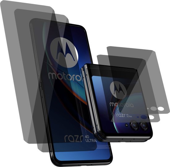 2x Geschikt voor Motorola Razr 40 Ultra Privacy Screenprotector ...