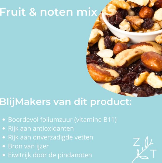 ZijTak - Fruit & Notenmix - Studentenhaver - Amandel - Walnoot - Rozijn ...