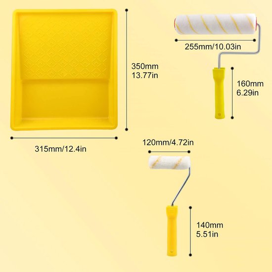Verfrollers 10 stuks kit, verfroller 25 cm/10 cm | telescopische ...